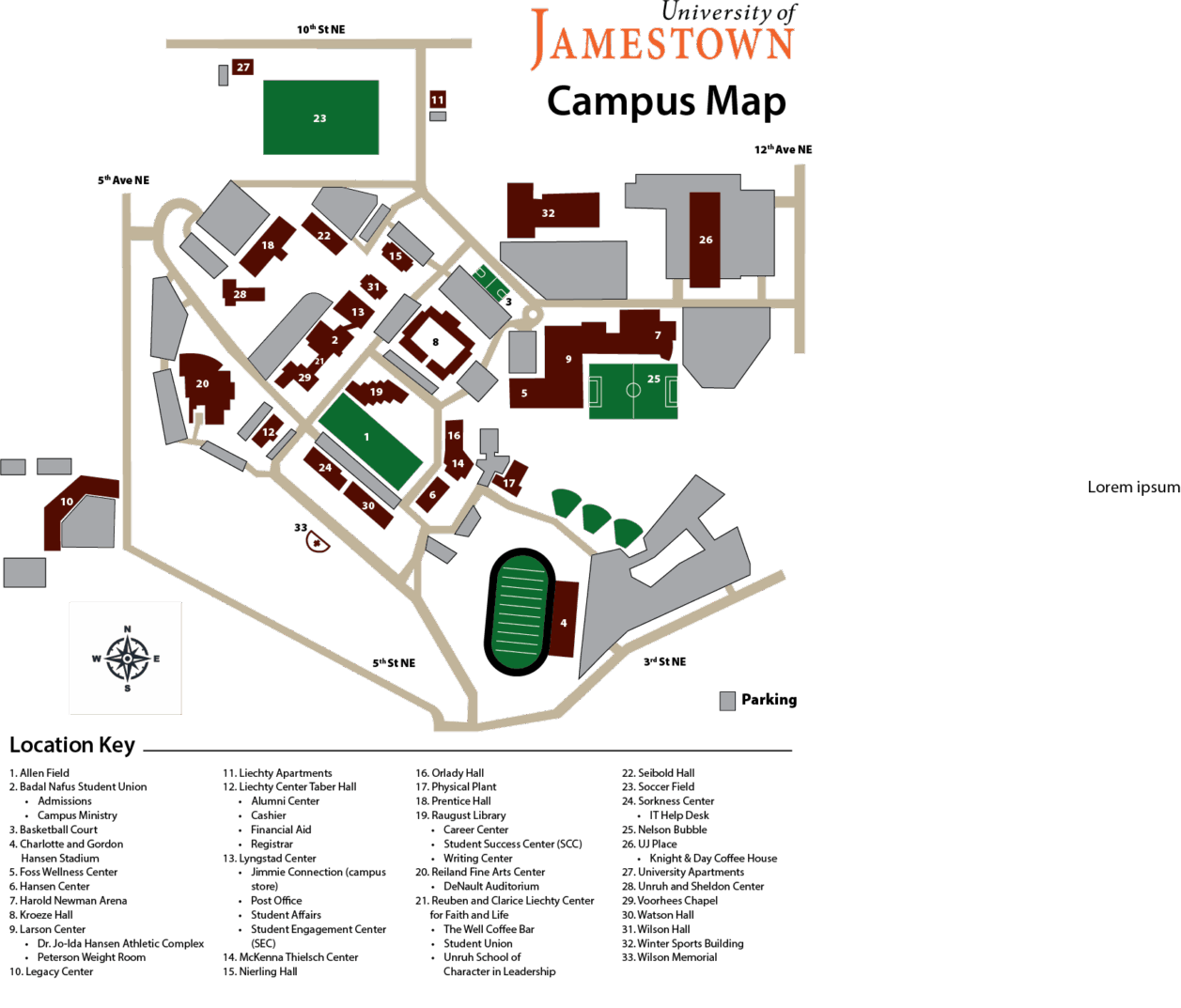 Campus Map - University of Jamestown